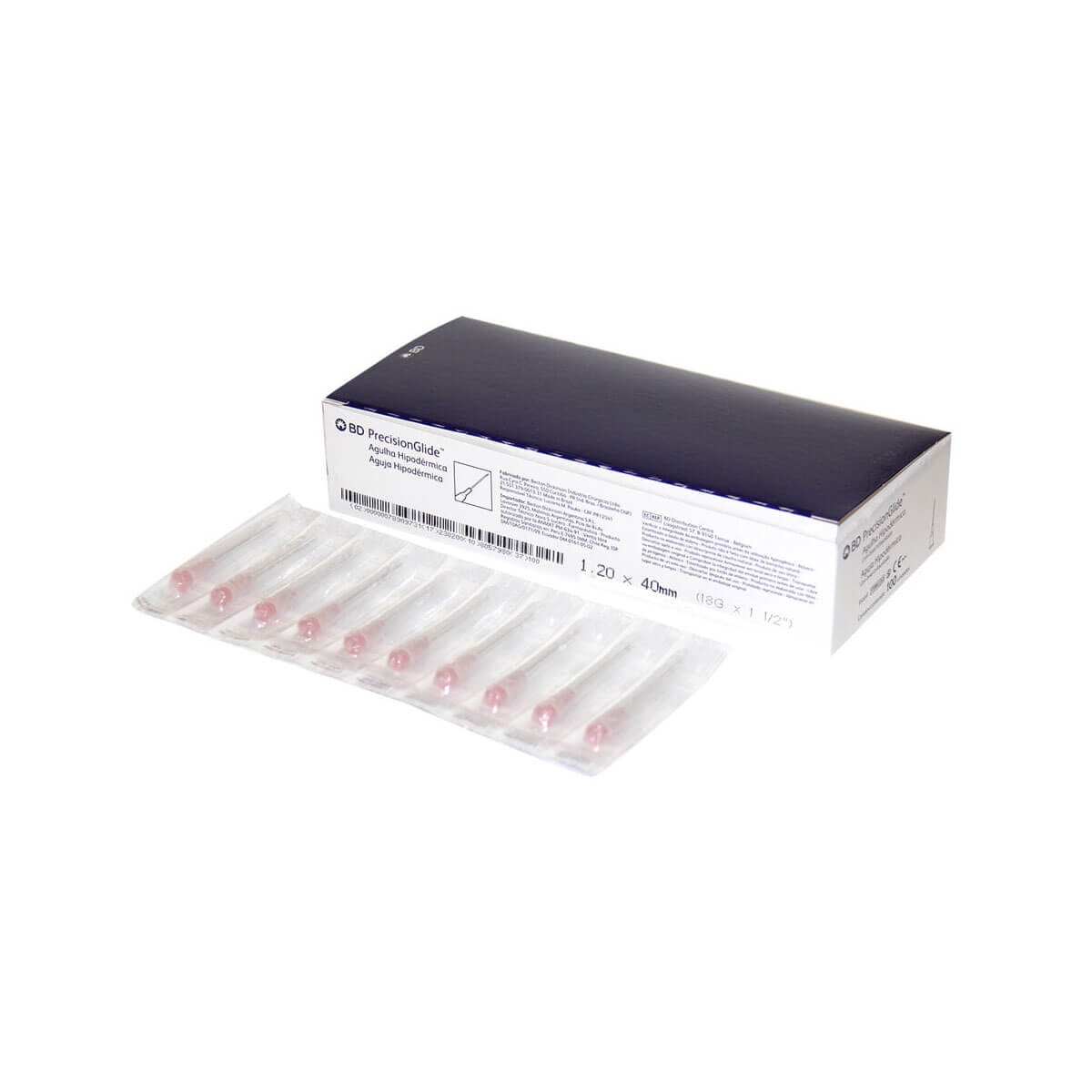 Agulha Hipodérmica BD 18G 1/2 1,20 X 40mm Cx C/ 100 | Montserrat Shop